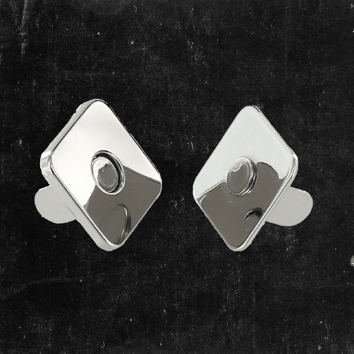 Magnetic Snap - Square Thin 18mm Nickel Plated
